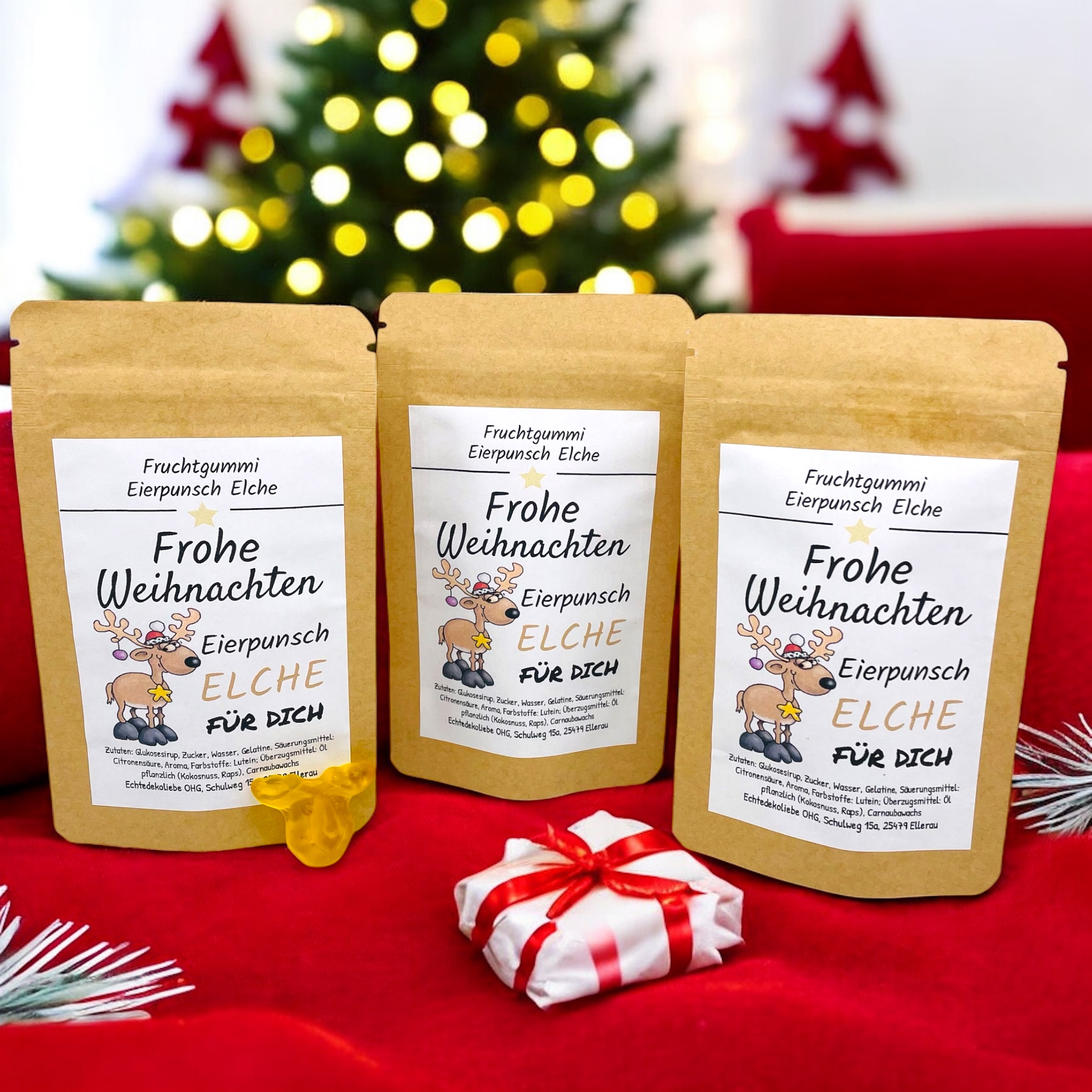 Lustige Weihnachtsgeschenke – Fruchtgummi Eierpunschelche, Adve...
